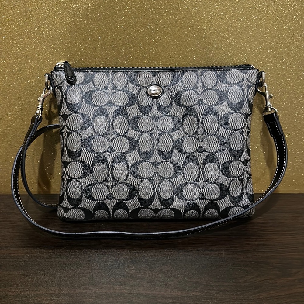 Coach Signature Monogram Large Messenger Crossbody Bag - Gem